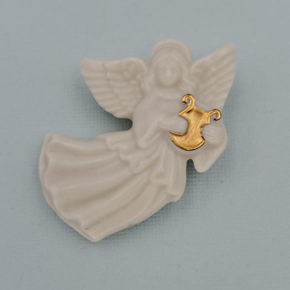 Lenox | Jewelry | Lenox Porcelain Angel Brooch | Poshmark